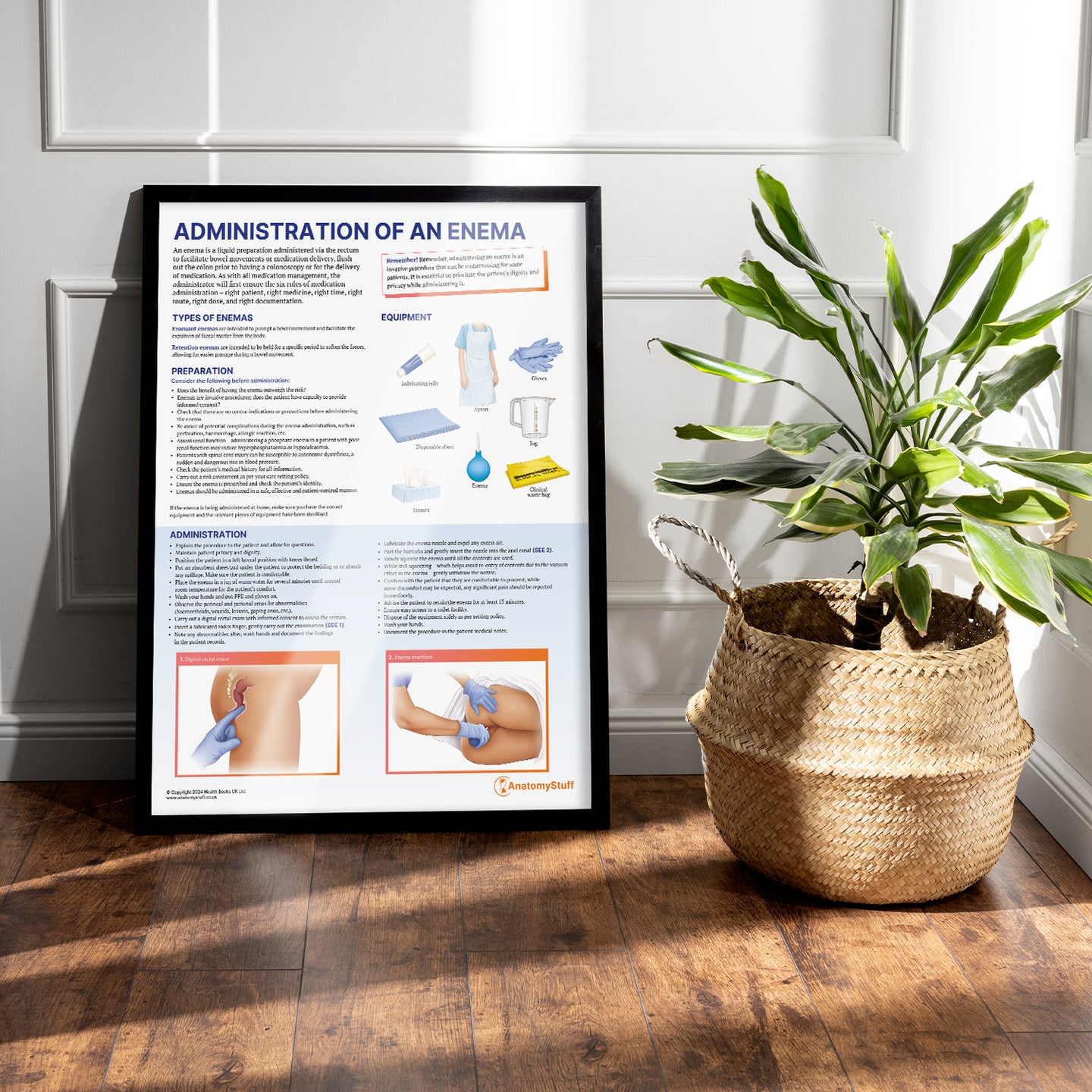 Administration of an Enema Poster | Nursing Procedure Chart – AnatomyStuff
