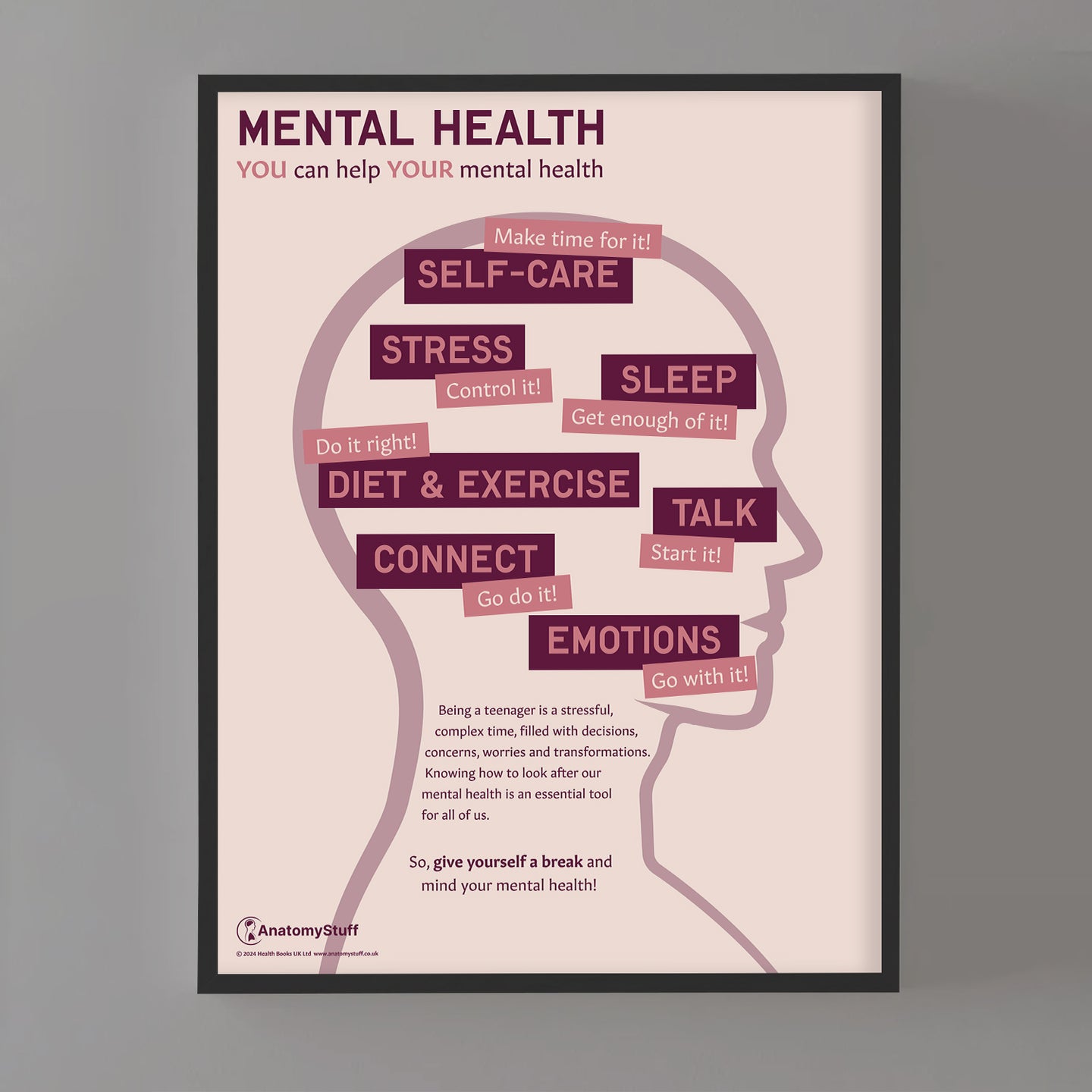 You Can Help Your Mental Health Poster | School Mental Wellbeing Chart ...