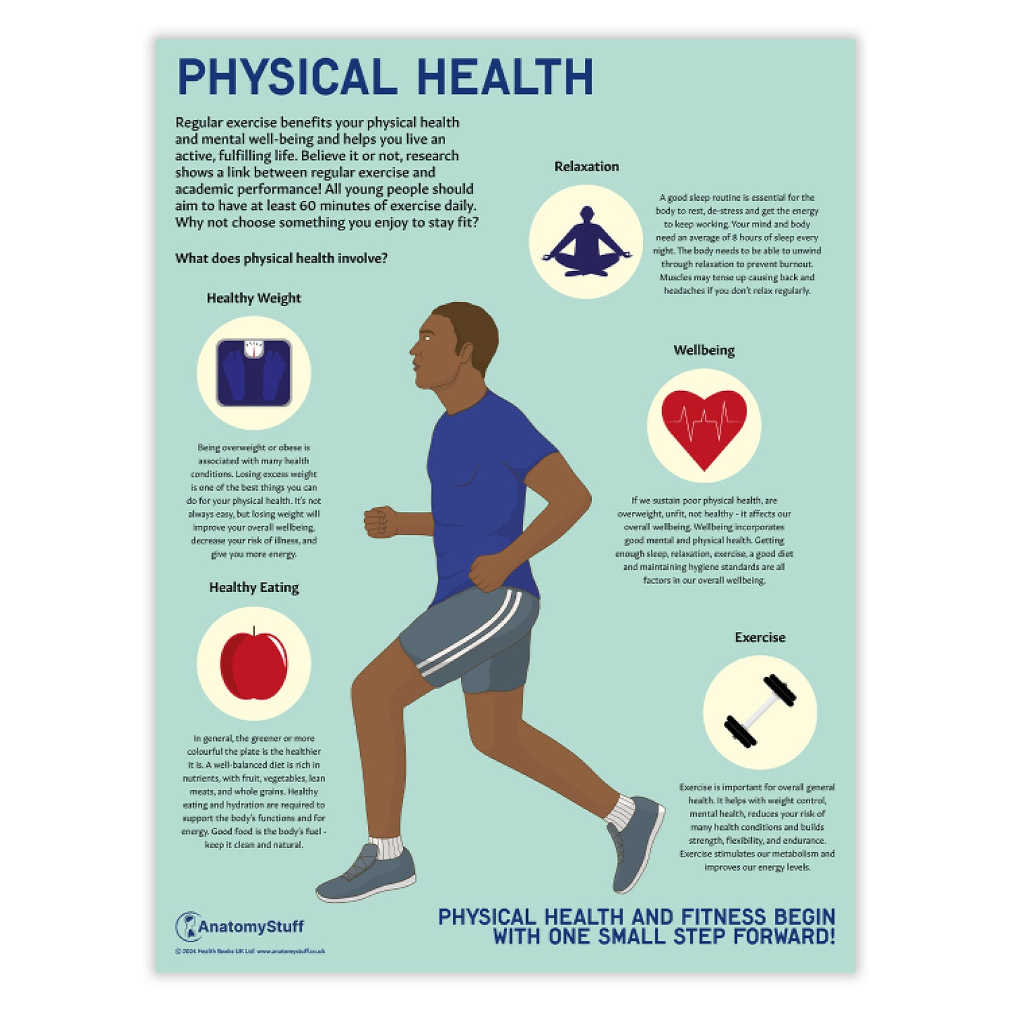 Physical Health and Fitness Poster | Fitness Teaching Chart – AnatomyStuff