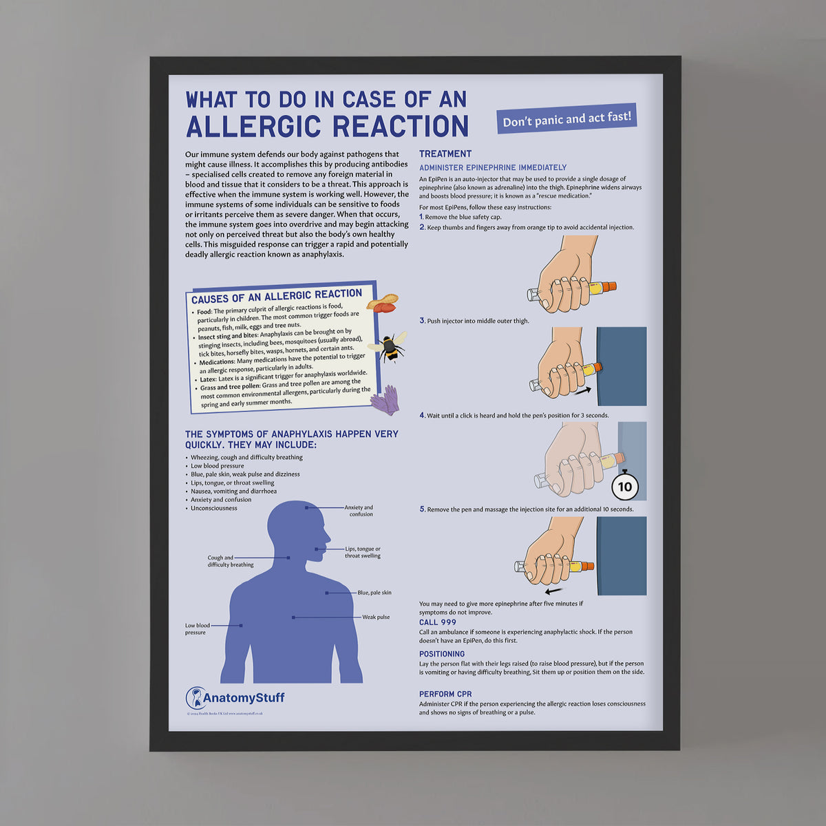 What To Do In Case of An Allergic Reaction Poster | First Aid Wall ...